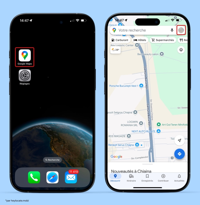 Comment partager sa position sur Google Maps : iOS et Android